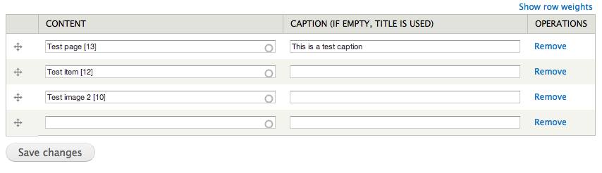 Creating a Table with Draggable Weights in Drupal 7 | Urban Insight